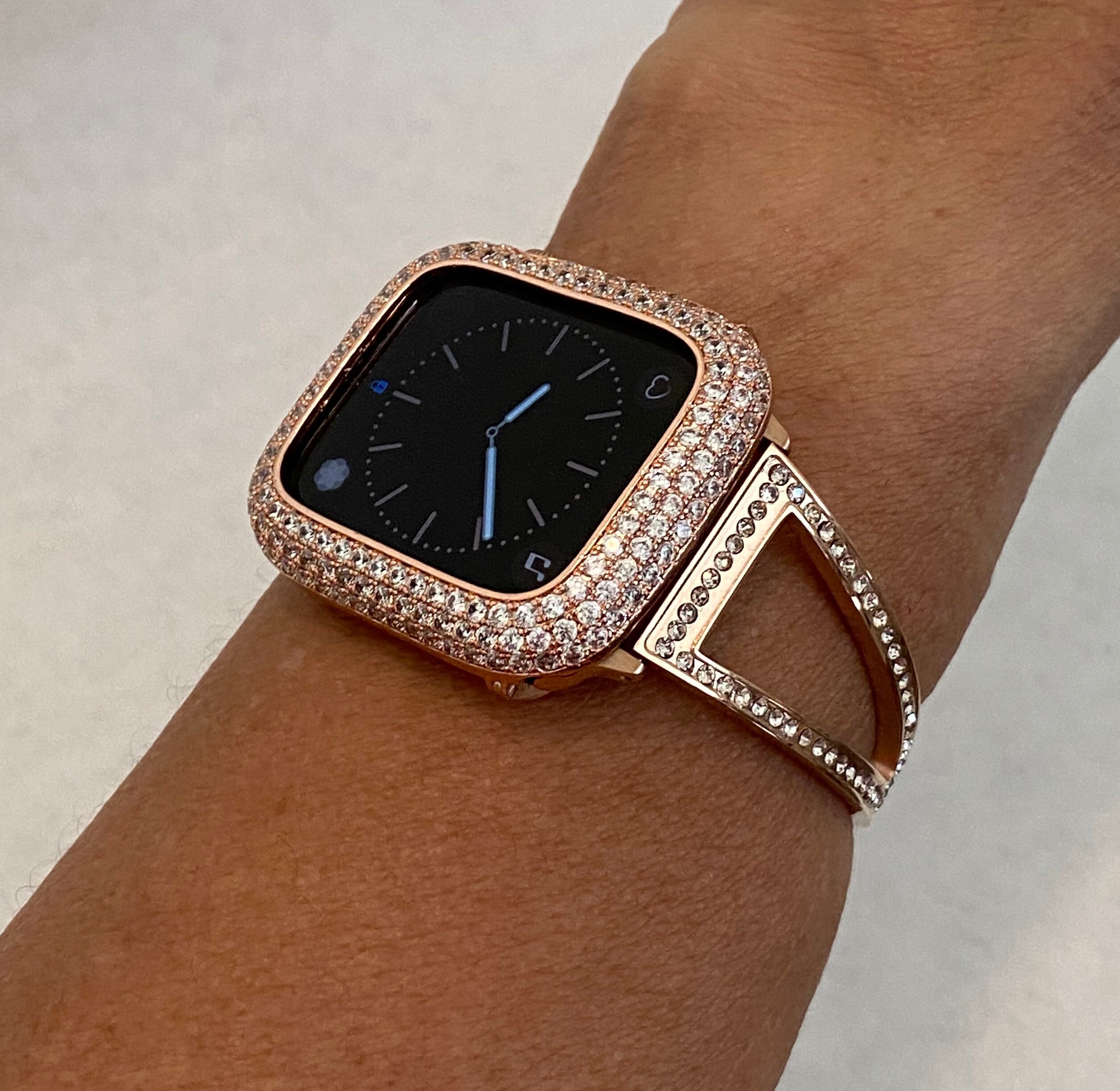 Apple Watch Bangle Band Rose Gold And Or Apple Watch Bezel Lab Diamond 