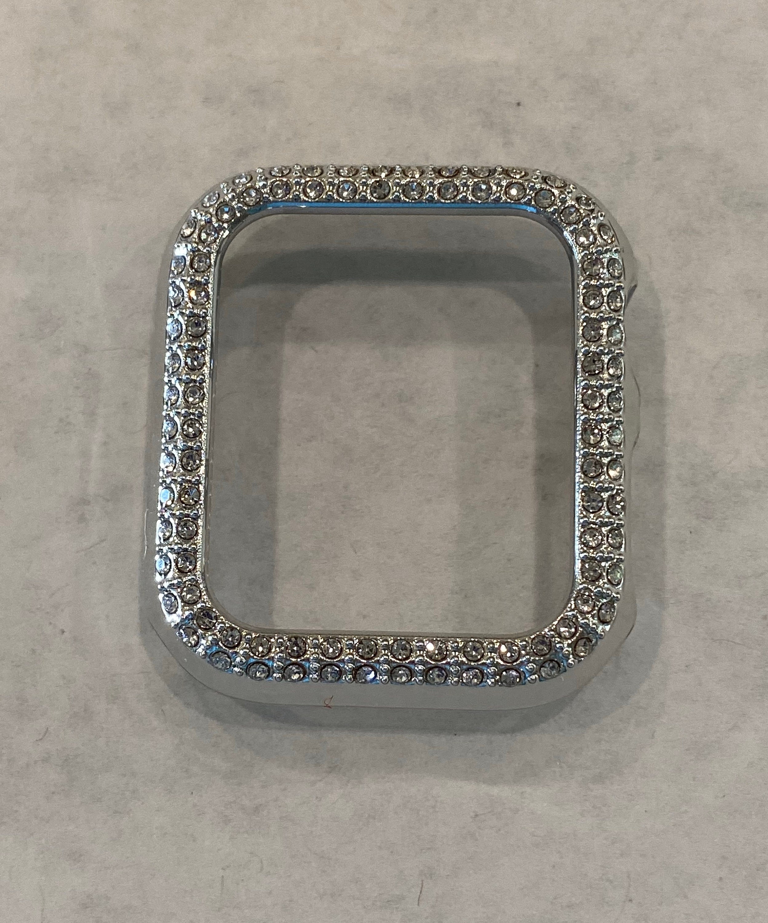 38mm 40mm 42mm 44mm Apple Watch Bezel Cover Silver Rhinestone Crystals ...