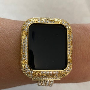 Apple Watch Case Yellow Gold Womens Swarovski Crystals Iwatch Cover ...