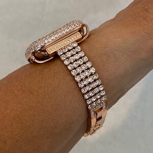 Rose Gold Apple Watch Band Womens Swarovski Crystal iPhone Watch ...