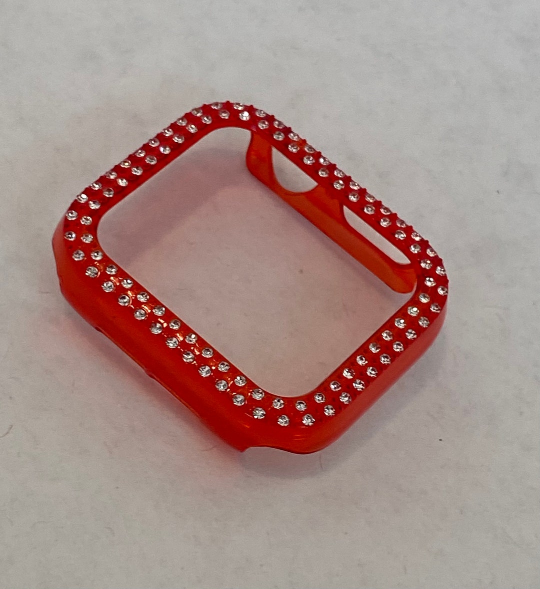 Red Apple Watch Band Cover Bezel Iwatch Case Crystal Faceplate Series 6 ...