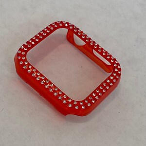 Red Apple Watch Band Cover Bezel Iwatch Case Crystal Faceplate Series 6 ...