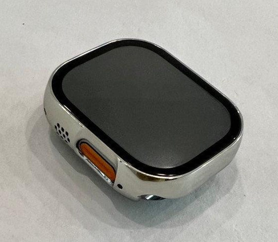 49mm Ultra Silver Apple Watch Case 42mm 46mm With Tempered Glass Screen ...