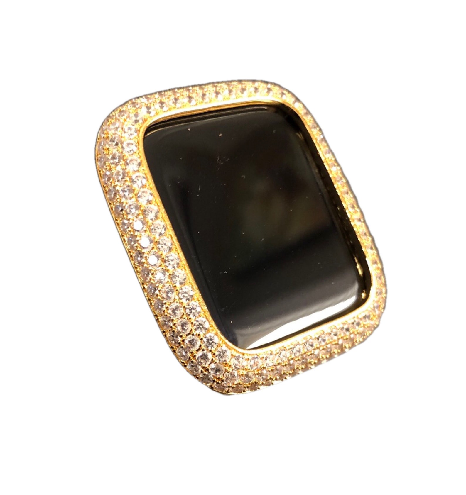 Apple Watch Bezel Cover Gold Metal Pave Lab Diamonds Apple Watch Case ...