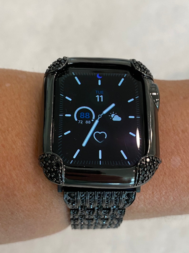 Black on Black Apple Watch Band & or Matching Lab Diamond - Etsy