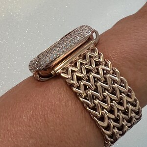 Rose Gold Apple Watch Band Stainless Steel Womens iPhone Watch Bracelet ...