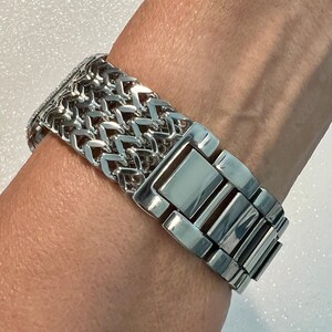 Silver Apple Watch Band Stainless Steel Womens iPhone Watch Bracelet ...