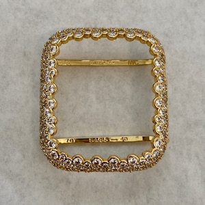 Gold Apple Watch Cover 41mm 45mm 49mm Ultra Lab Diamond Bezel Apple ...