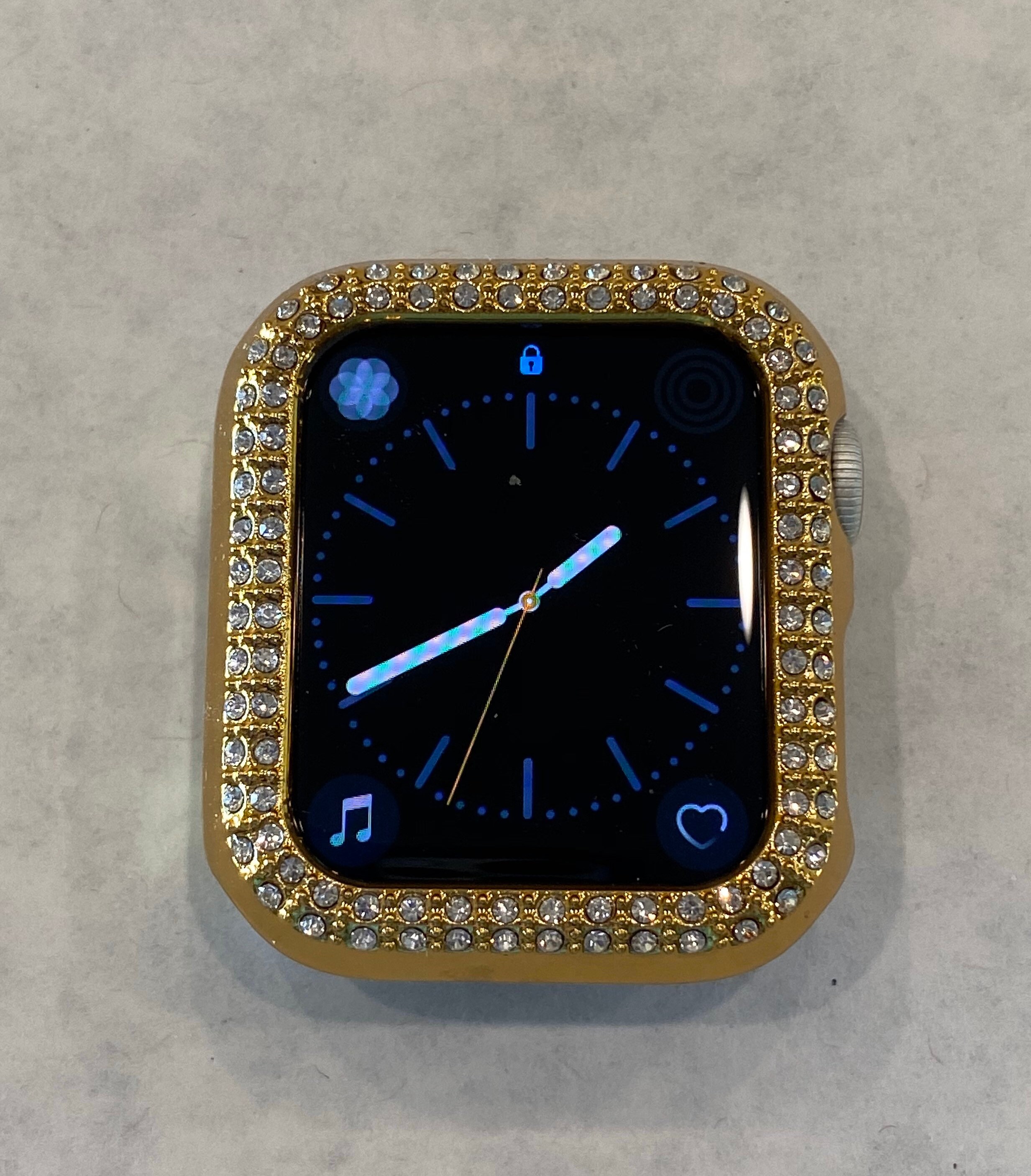 Gold Apple Watch Bezel Cover Rhinestone Crystal 38mm 40mm 42mm 44mm ...