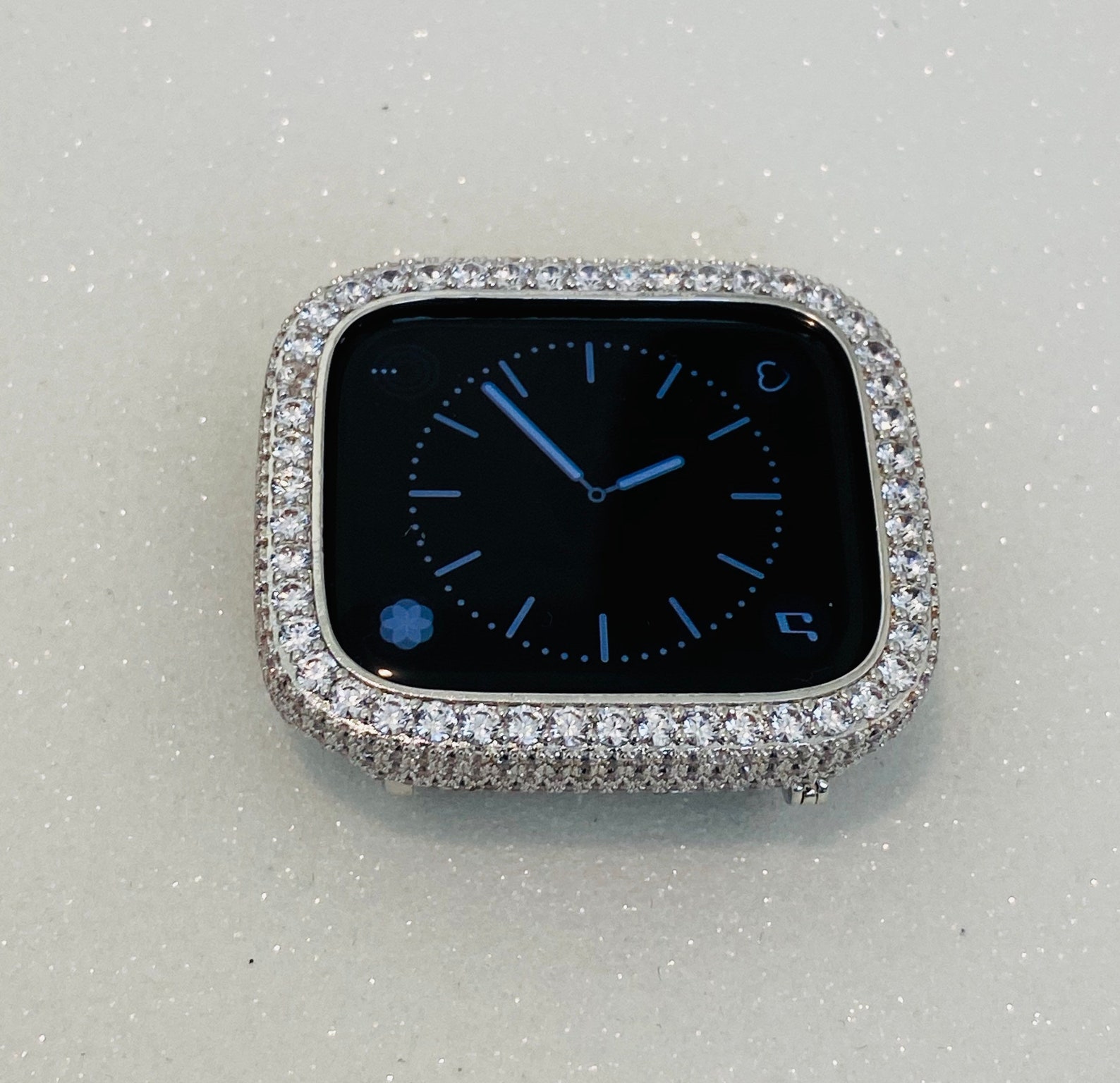 Silver Apple Watch Bezel Metal Lab Diamond Cover 2.5mm Iwatch - Etsy