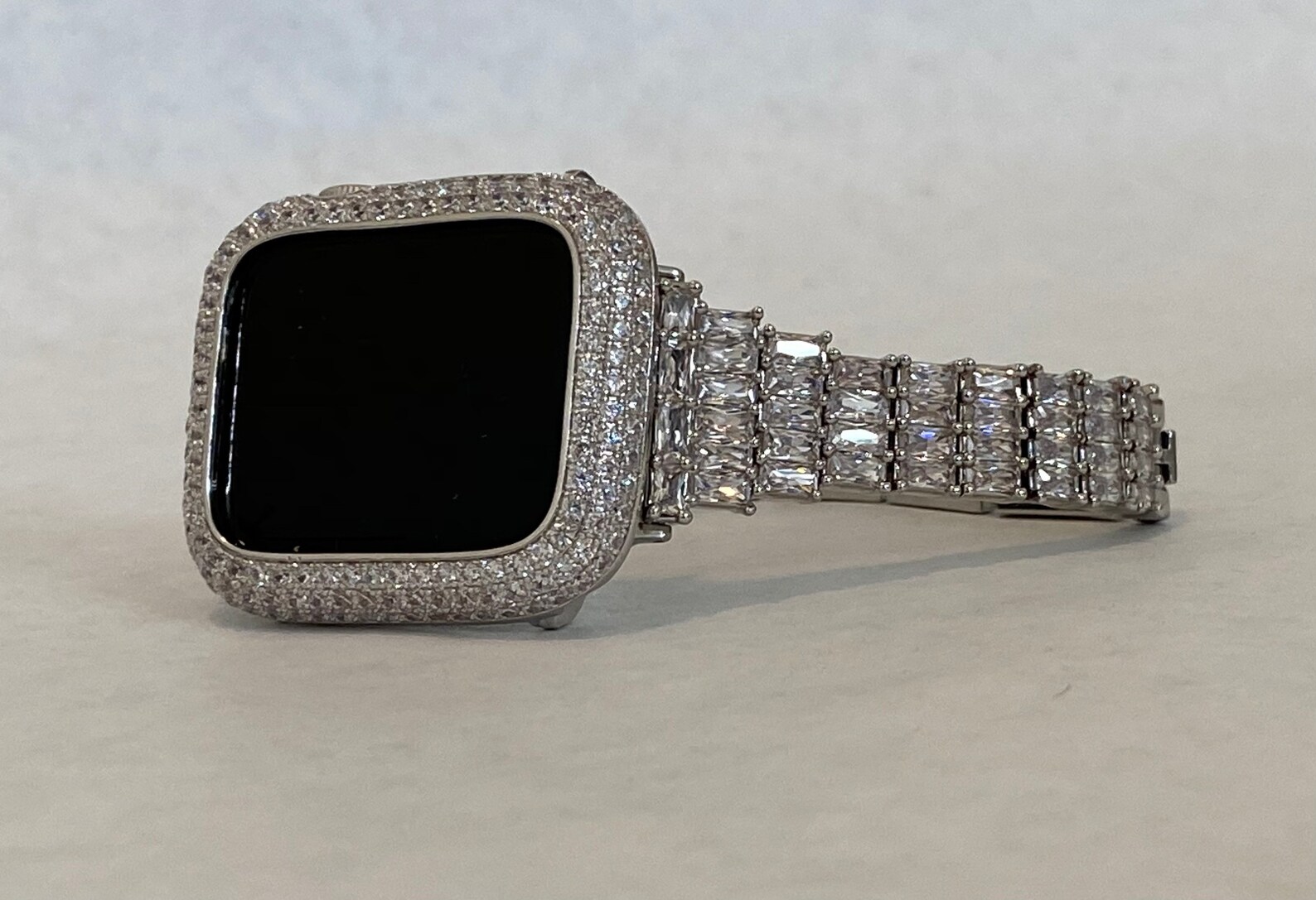 Bling Apple Watch Band Women Silver 41mm 45mm 49mm Ultra Swarovski ...