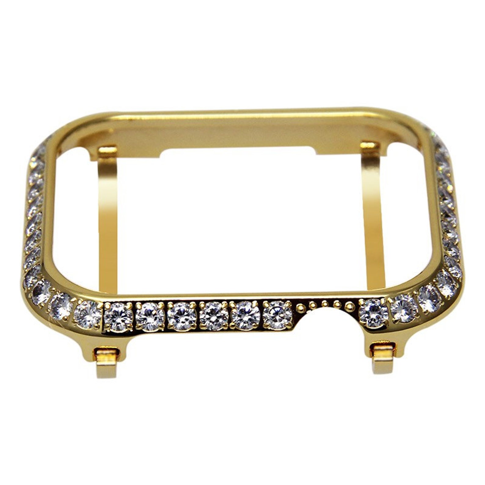 Gold Apple Watch Bezel Bling 38mm-44mm, Lab Diamond 3mm Iwatch Case ...
