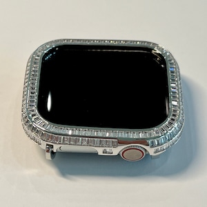 Silver Apple Watch Cover 40mm 41mm 44mm 45mm, Apple Watch Case 3 Rows ...