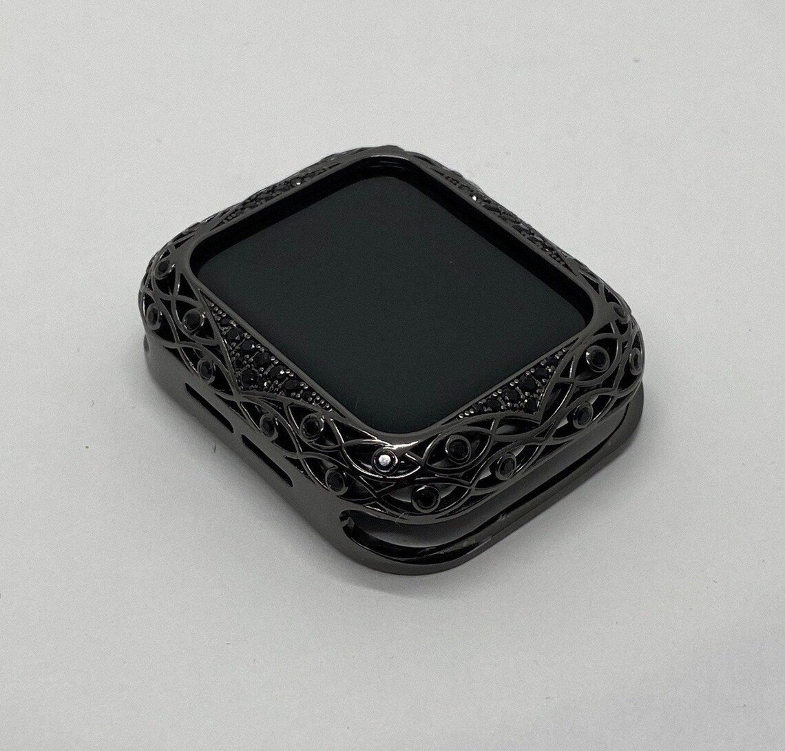 Apple Watch Bezel Cover Black on Black Smartwatch Bumper Crystals 38mm ...