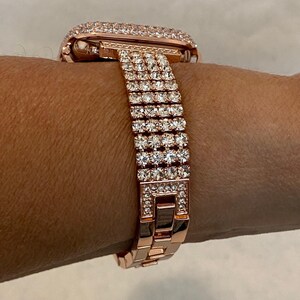 Rose Gold Apple Watch Band Womens Swarovski Crystal iPhone Watch ...