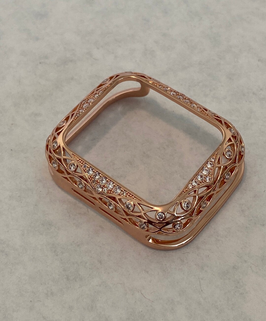 41mm 45mm Rose Gold Apple Watch Case Swarovski Crystal Bumper ...