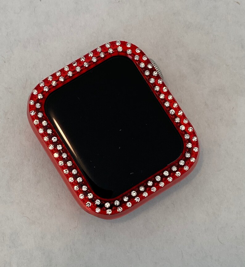 Red Apple Watch Band Cover Bezel Iwatch Case Crystal Faceplate - Etsy