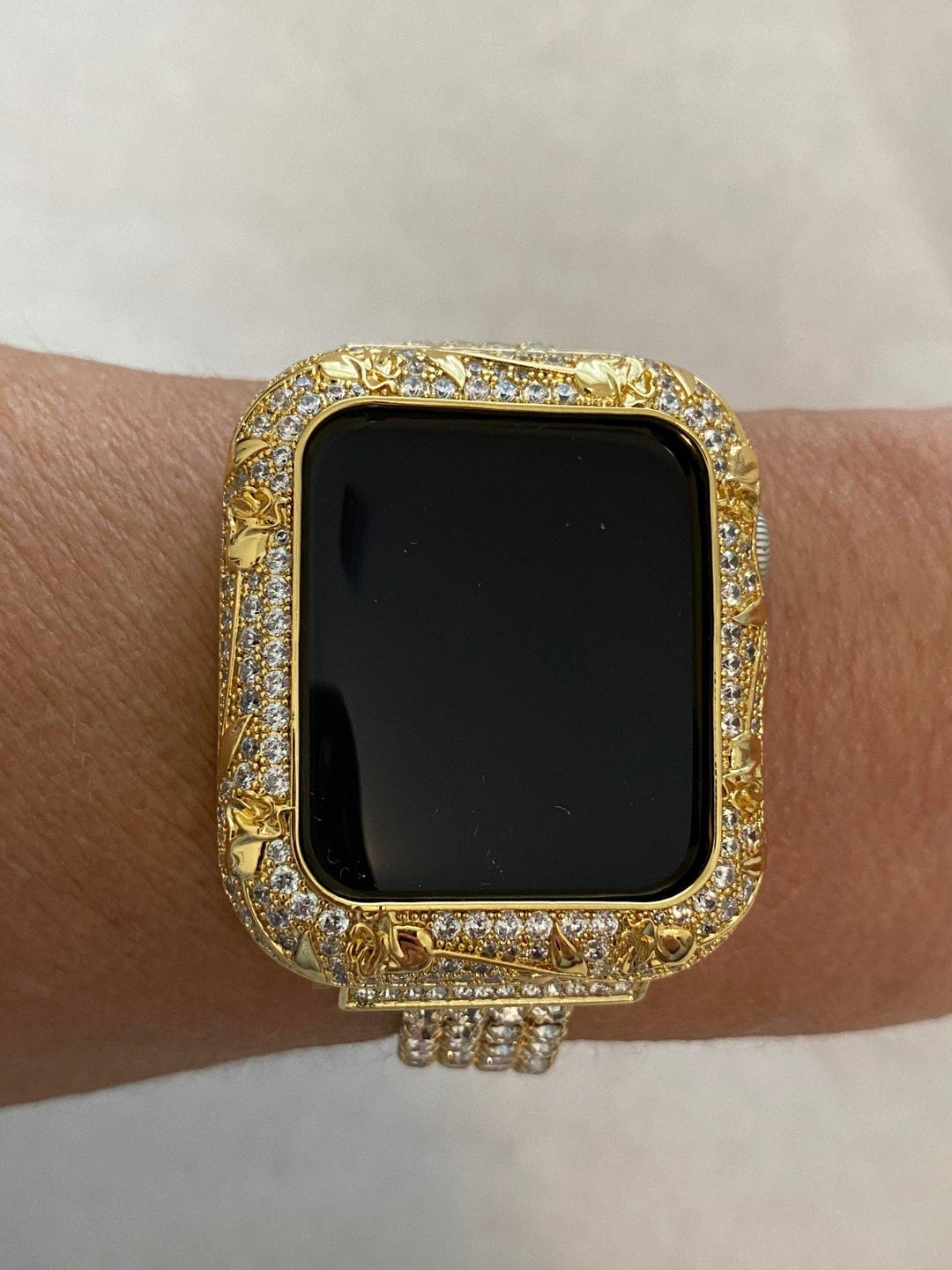 Gold Apple Watch Case Swarovski Crystal, iPhone Watch Case Apple Watch ...
