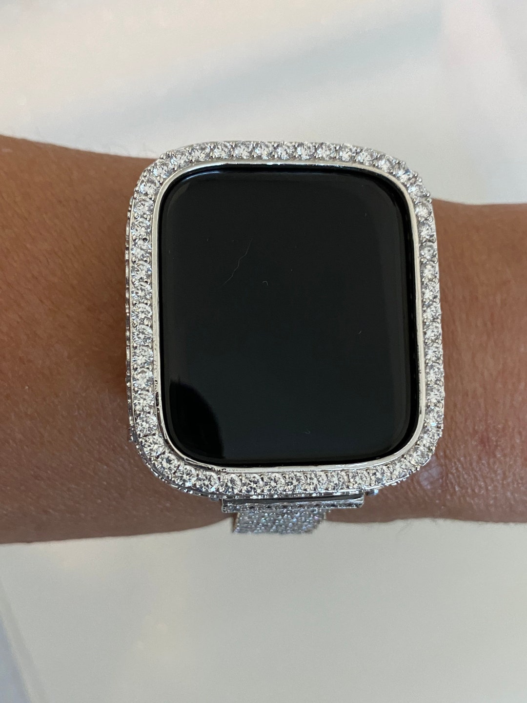 Apple Watch Cover Womens Lab Diamond Bezel Silver Apple Watch Case ...