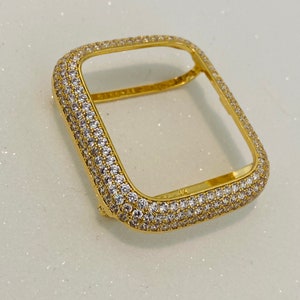 Iced Out Gold Apple Watch Case Women Mens Lab Diamond Bezel Designer ...