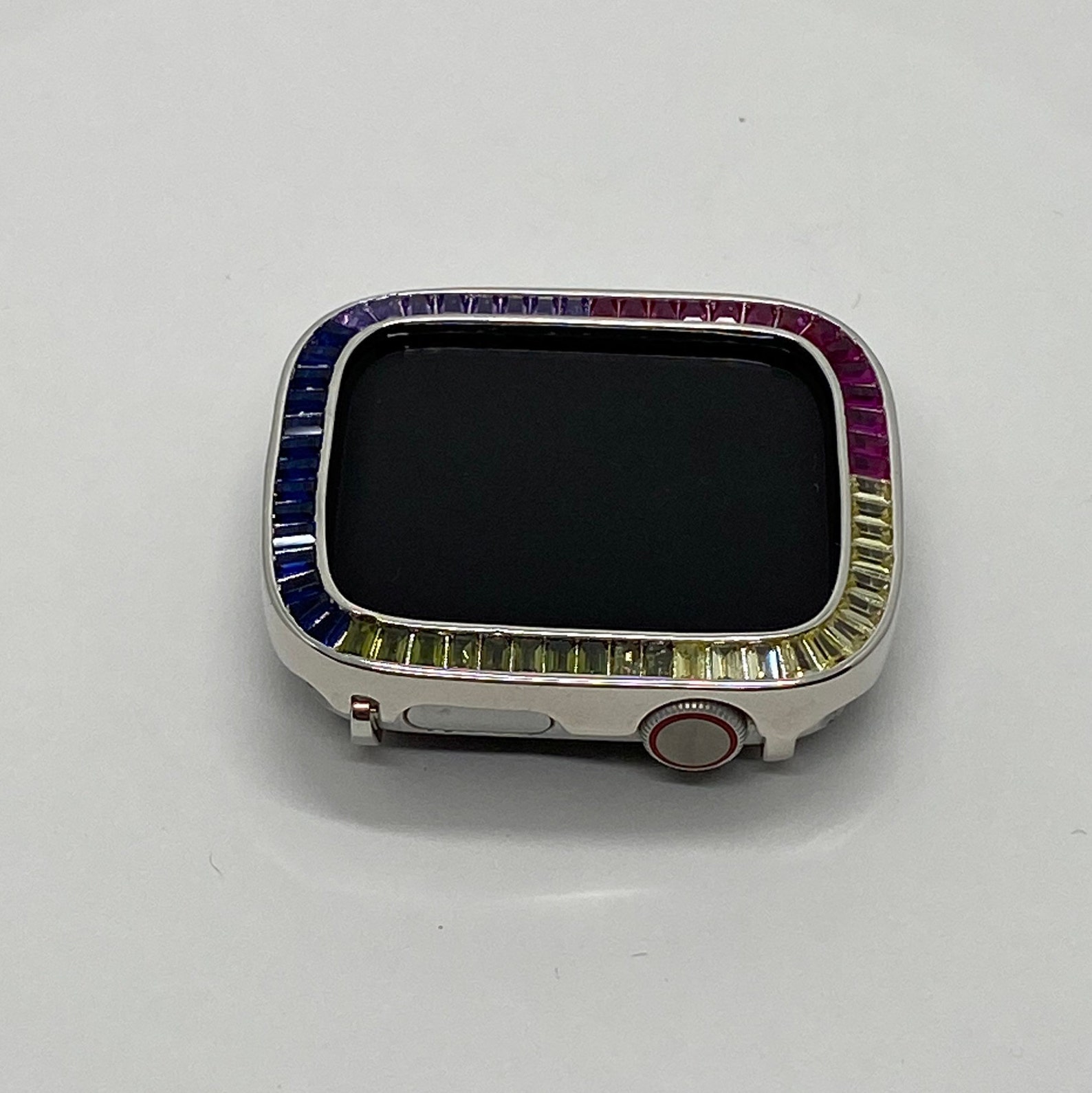 41mm 45mm Rainbow Apple Watch Bezel Cover 40mm 44mm Silver Lab - Etsy