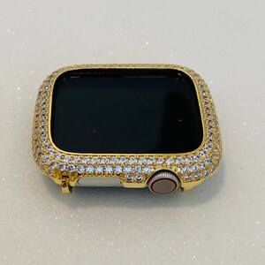 Custom Gold Apple Watch Case Lab Diamond Bezel 38-49mm Ultra Apple ...