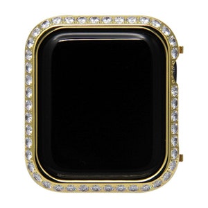 Gold Apple Watch Bezel Bling 38mm-44mm, Lab Diamond 3mm Iwatch Case ...