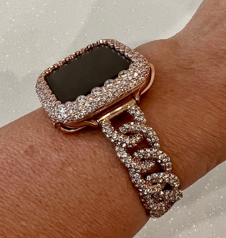 Pave Apple Watch Band Women Swarovski Crystals Rose Gold - Etsy