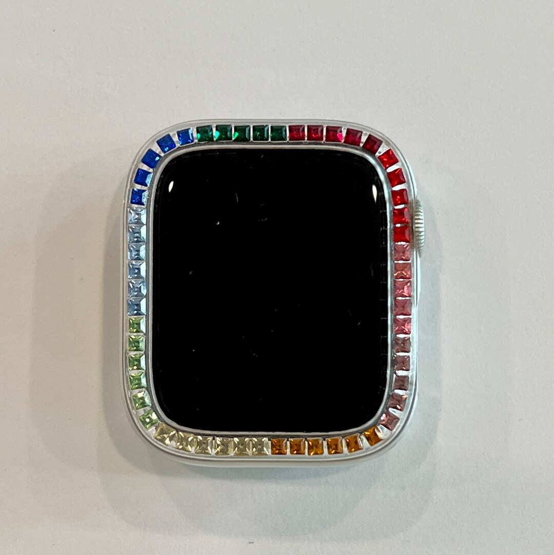 Rainbow Apple Watch Case Cover 38mm 40mm 41mm 42mm 44mm 45mm Swarovski ...