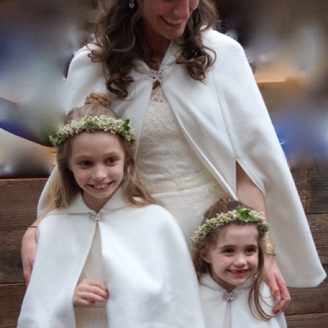 Hooded Flower Girl Bridal Cape Wedding Flowergirl First | Etsy