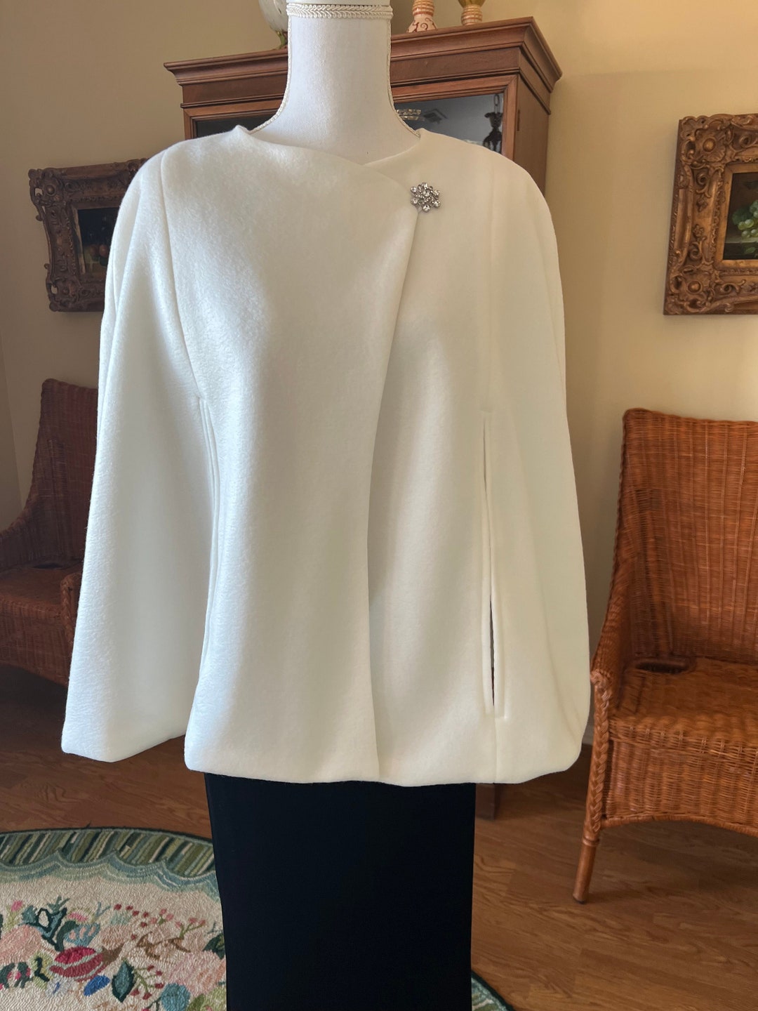 Bridal Cape, Short Overlap Wedding Cloak, Bridal Cover Up, Prom ...