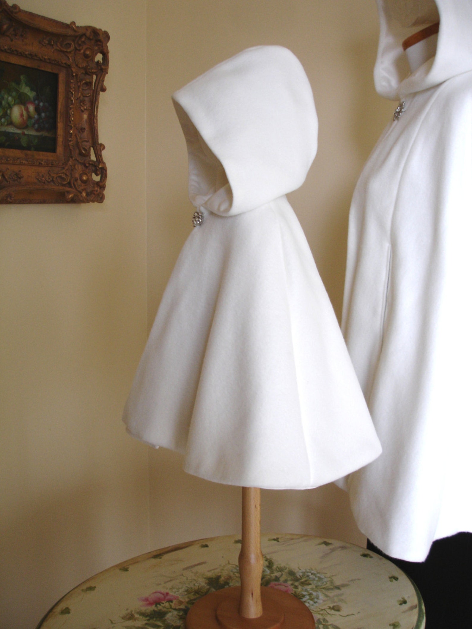 Hooded Flower Girl Bridal Cape Wedding Flowergirl, First Communion Cape ...