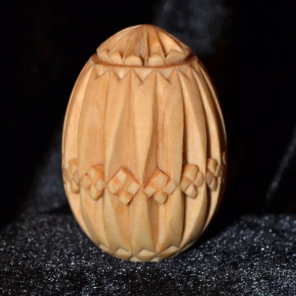 Carved Wooden Egg - Etsy