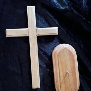 Hand Cross/prayer Cross With Stand BRE001 Natural Basswood Grain - Etsy