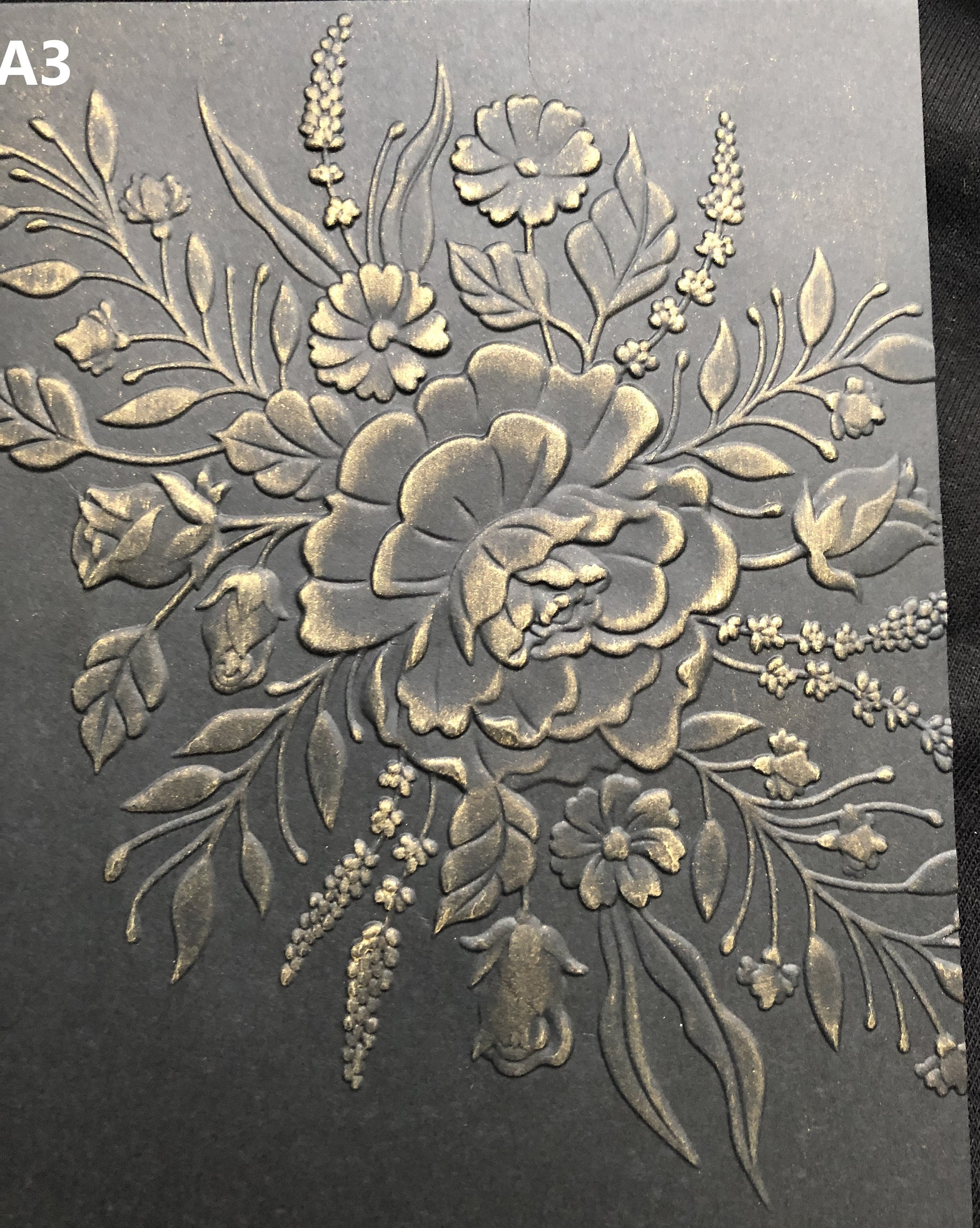 Black 3D Embossed Cardstock Sheets, (set of 5), Embossed Cards ...