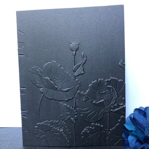 Embossed 3D Black Floral Poppy Cards (set of 6) Embossed Note Cards ...