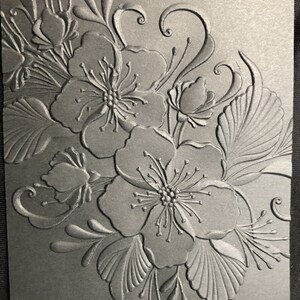 Black 3D Embossed Cardstock Sheets, Gold Etched Floral, Set of 5 - Etsy