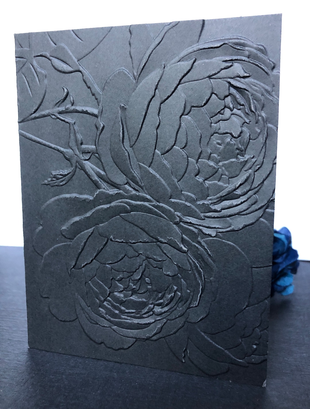 Embossed 3D Black Floral Cards (set of 6) Embossed Note Cards, All ...