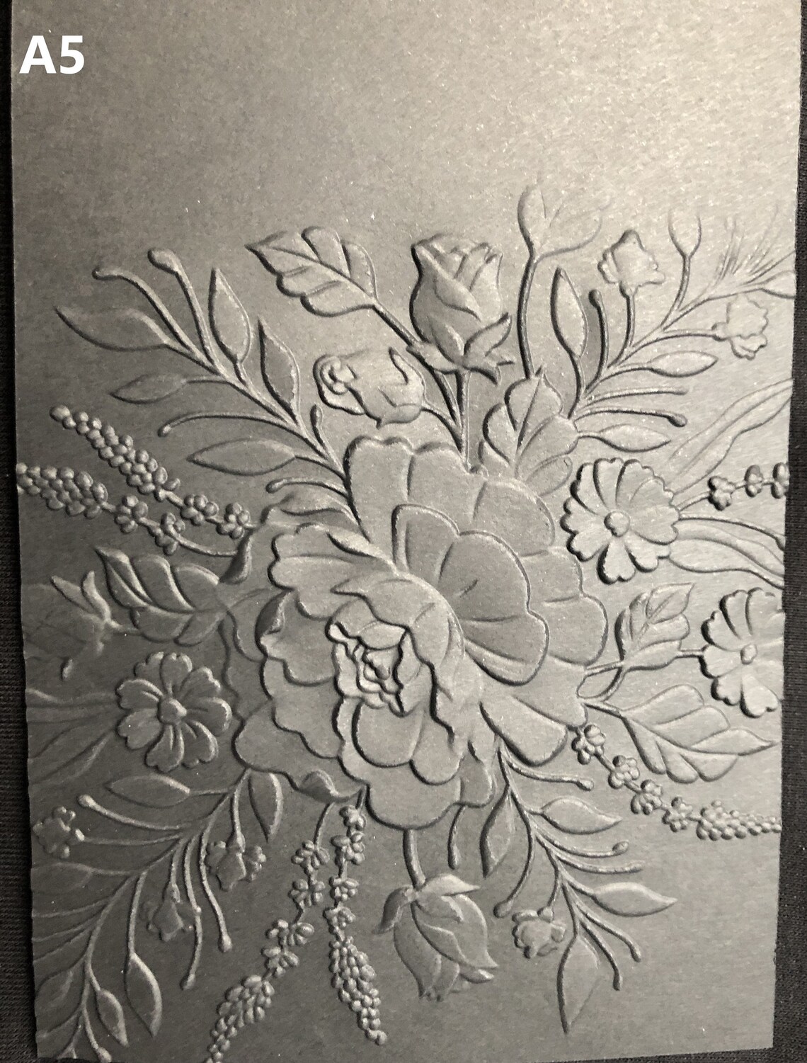 Black 3D Embossed Cardstock Sheets, (set of 5), Embossed Cards ...