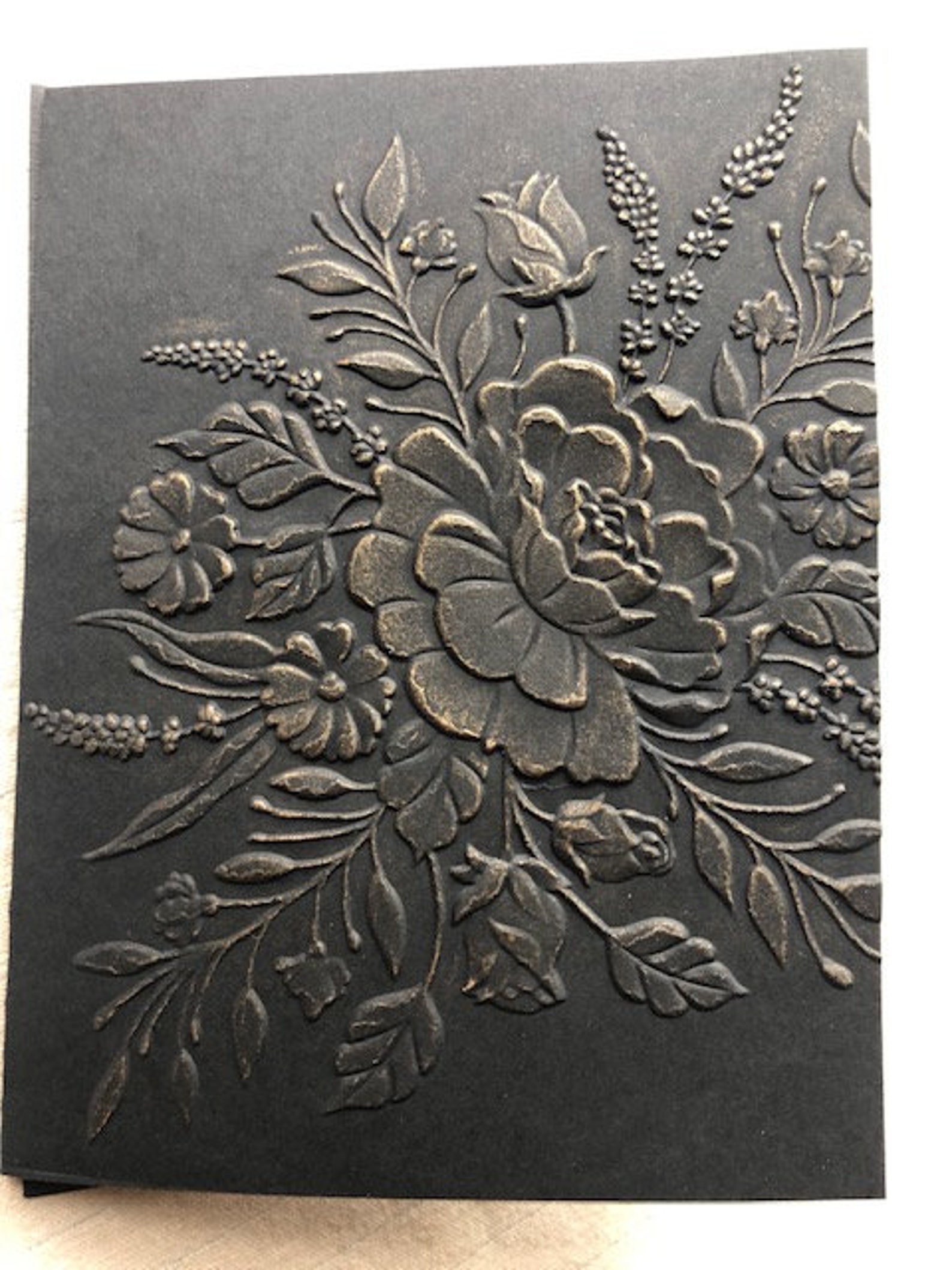 Embossed 3D Black Floral Cards (set of 6) Embossed Cards, All Occasions ...