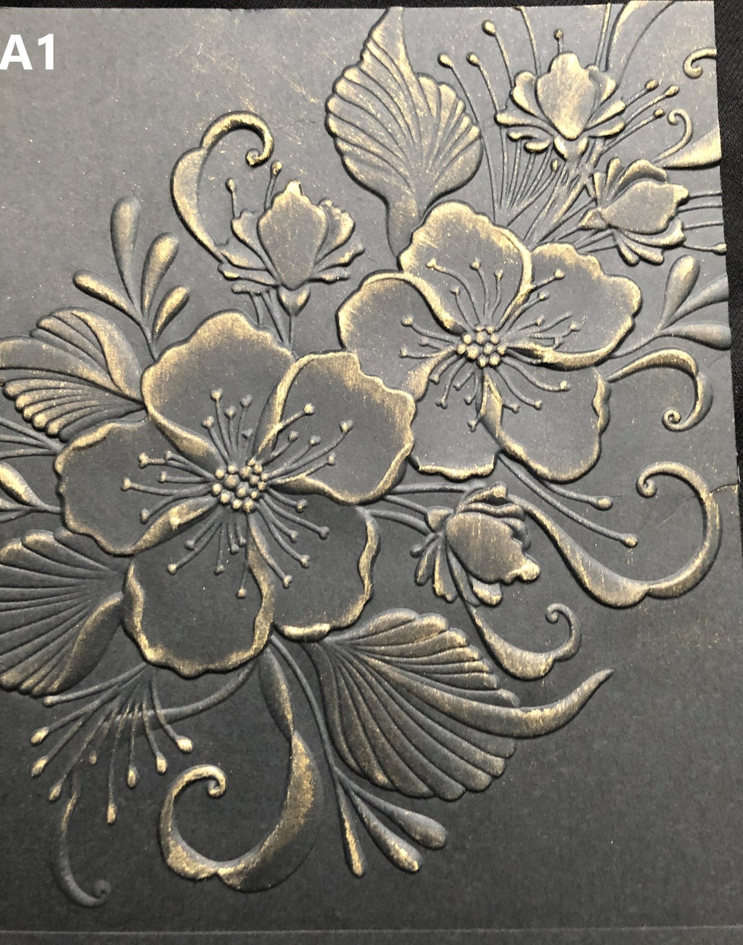 Black 3D Embossed Cardstock Sheets, (set of 5), Embossed Cards ...