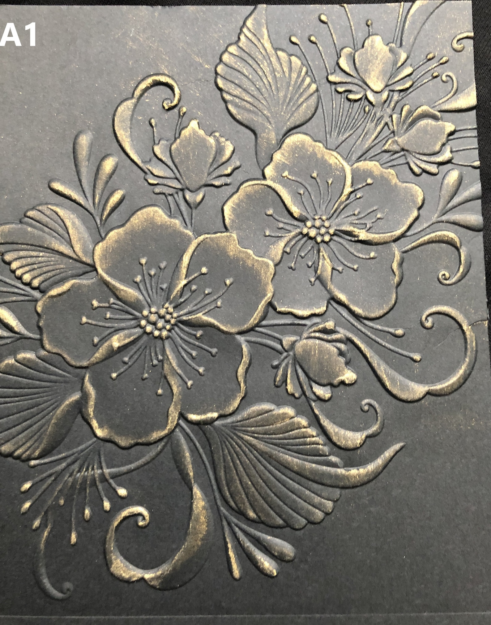 Black 3D Embossed Cardstock Sheets, (set of 5), Embossed Cards ...