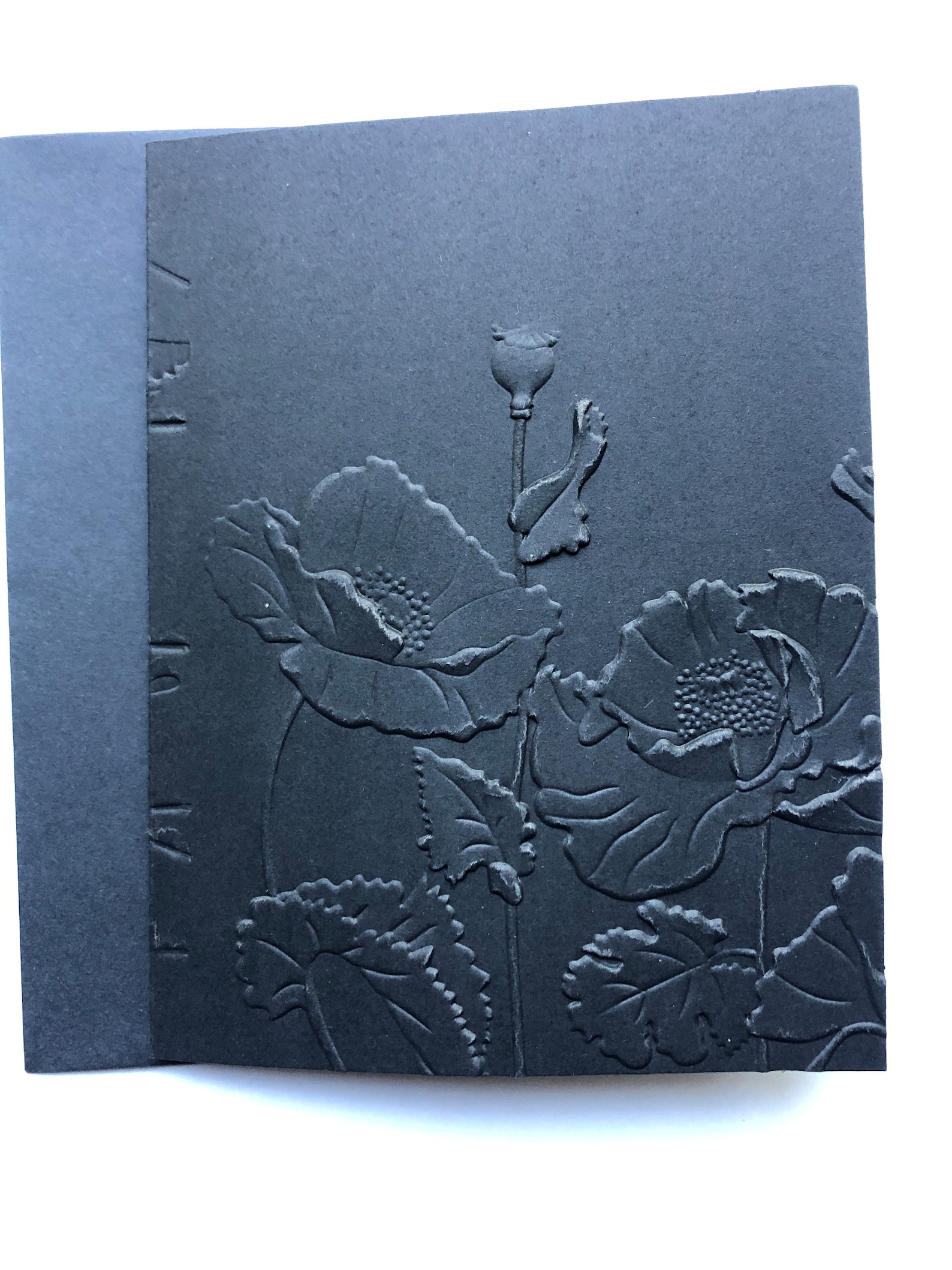 Embossed 3D Black Floral Poppy Cards (set of 6) Embossed Note Cards ...