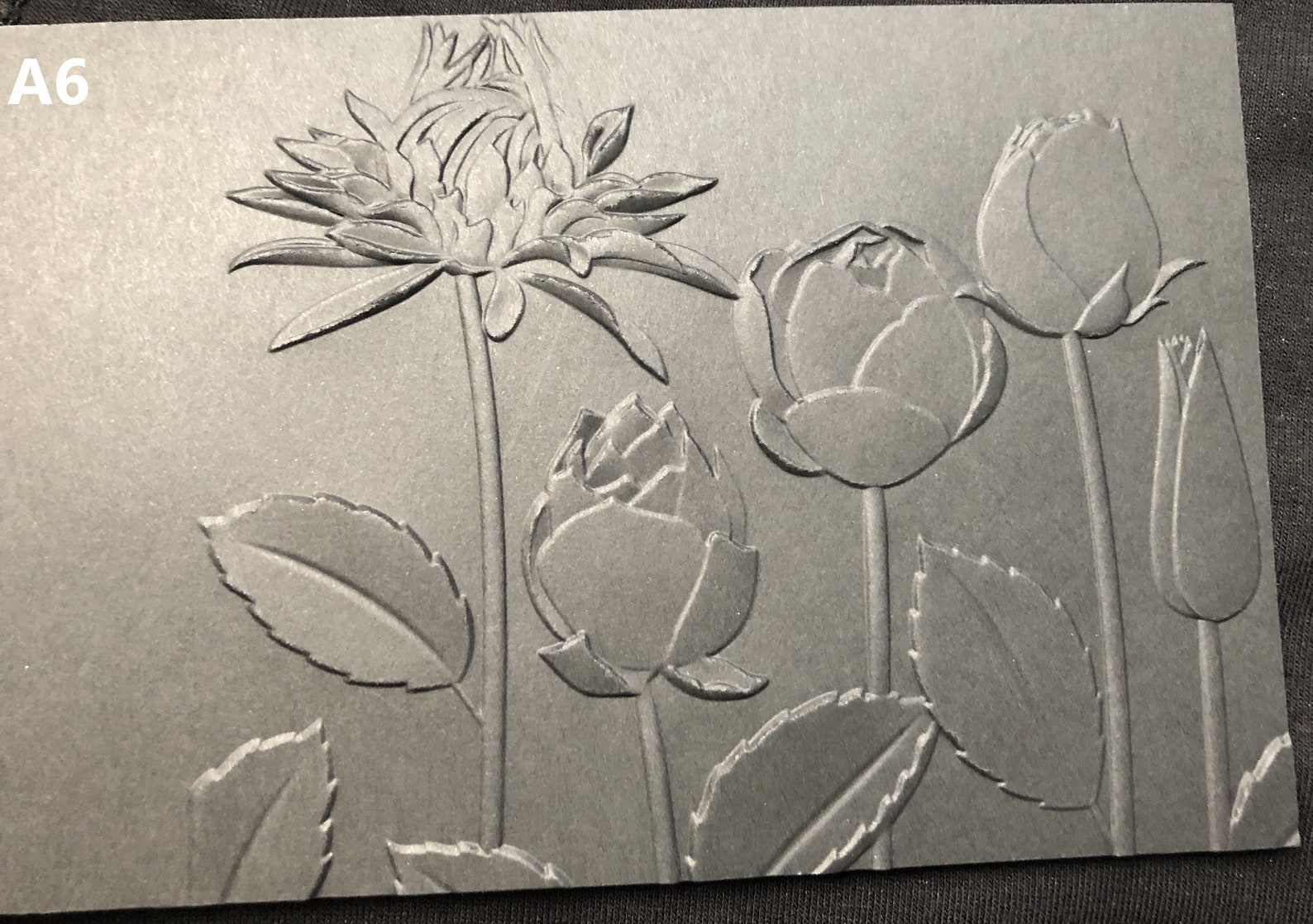 Black 3D Embossed Cardstock Sheets, (set of 5), Embossed Cards ...