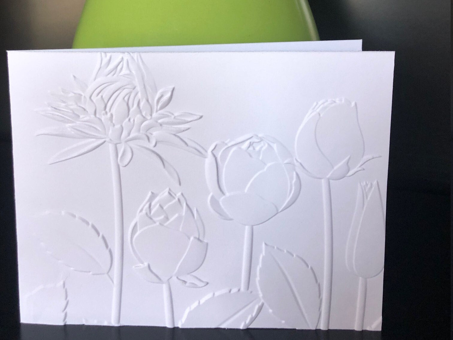 3D Embossed White Floral Cards (set of 6) Embossed Note Cards All ...