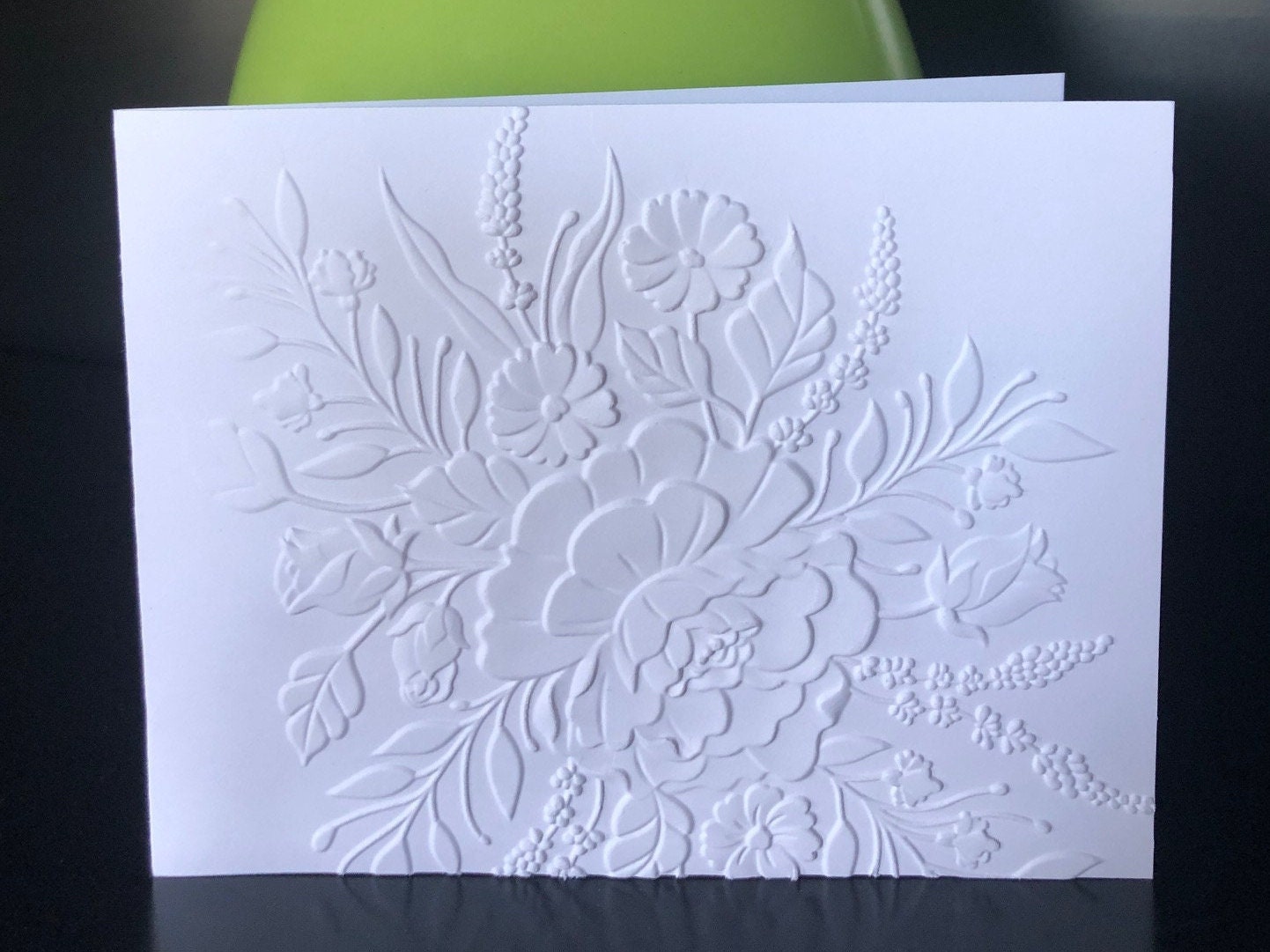 3D Embossed White Floral Cards (set of 6) Embossed Note Cards All ...