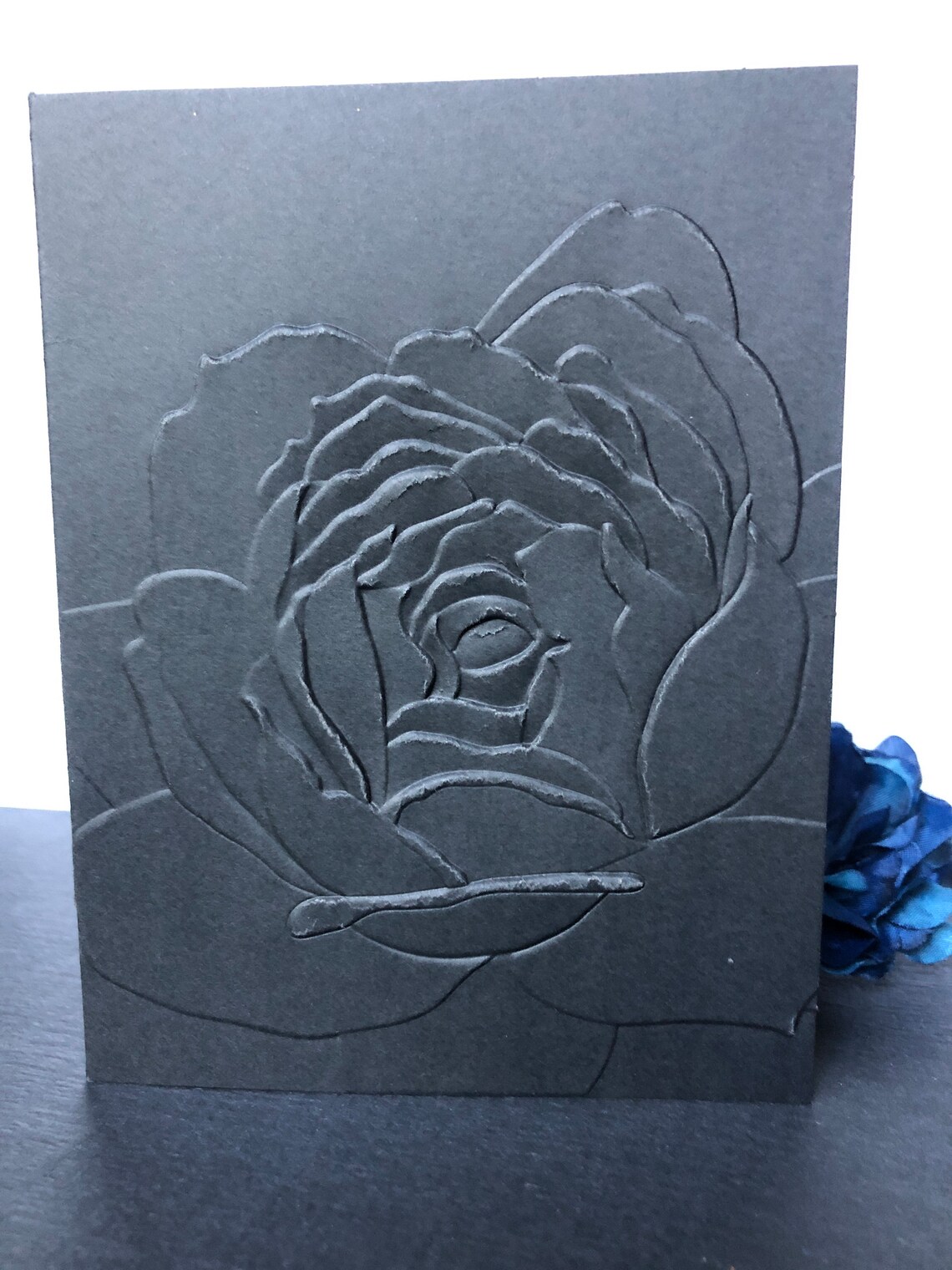 3D Embossed Black Rose Cards (set of 6) Embossed Note Cards All ...