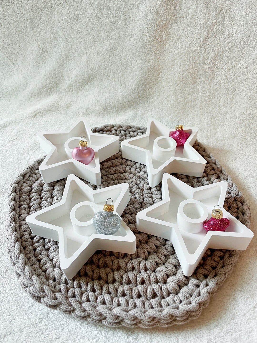 Raysin Candle Plate Star Christmas Candle Holder Christmas Decoration ...