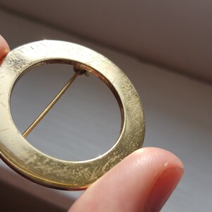 Monet Gold Tone Circle Pin With Hallmark Stamp on Back - Etsy