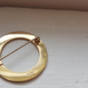 Monet Gold Tone Circle Pin With Hallmark Stamp on Back - Etsy